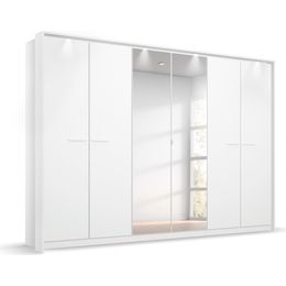 Drehtürenschrank Rauch, B:275cm H:212cm T:58cm, weiß, Holzwerkstoff, Schränke, "Kleiderschrank Schrank Garderobe Wäscheschrank Ankleide OTELI", mit
