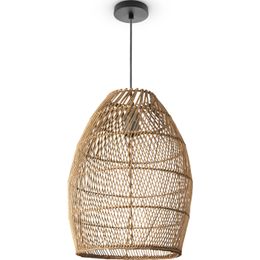 Paco Home Pendelleuchte "VIHMA", Ø 30cm H: 40cm, braun, Esszimmer, Leuchten, Rattan Pendellampe Korb Esstischlampe Natürlich LED Boho Rustikal E27