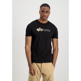 Herren T-Shirt "Alpha Label T-Shirt FP", schwarz, Gr. XS, Alpha Industries, Obermaterial: 100% Baumwolle, Shirts