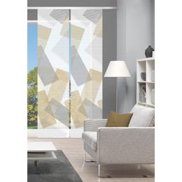 Schiebegardine Vision, B:60cm H:260cm, gold, Polyester, Wohnzimmer, Gardinen, "NAYAH", SET,SCHIEBEVORHANG,BAMBUS,DIGITALDRUCK