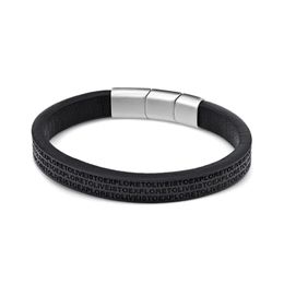 Fynch-Hatton Herren Lederarmband "Schmuck Geschenk Armband The Leather Classic", 22,5cm, Edelstahl Leder, schwarz, Edelstahl, Leder, Armbänder