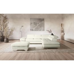Ecksofa COTTA, B:277cm H:91cm T:104cm, weiß, Softlux-Kunstleder;Luxus-Kunstleder, Wohnzimmer, Sofas, "Enterprise L-Form", mit Arm- &