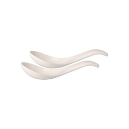 Villeroy & Boch VILLEROY & BOCH Besteck-Set "Asialöffel Soup Passion 14,5 x 4,2 x 3,8 2er Set weiß", weiß, Essbesteck-Sets