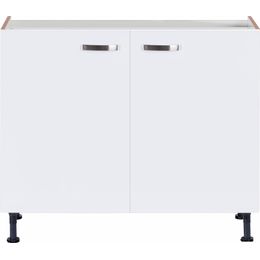 Sp&uuml;lenschrank KOCHSTATION, B:100cm H:87cm T:58,4cm, wei&szlig;, K&uuml;che, Schr&auml;nke, "KS-Cara", Breite 100 cm