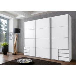 Schwebet&uuml;renschrank wimex, B:270cm H:210cm T:64cm, wei&szlig;, Spanplatte, Schr&auml;nke, "Emden", Mit Au&szlig;enschubk&auml;sten