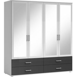 Dreht&uuml;renschrank Schlafkontor, B:180cm H:190cm T:51cm, wei&szlig;, Melamin, Schr&auml;nke, "Ivar Kleiderschrank mit Spiegel", inklusive 2 Spiegelt&uuml;ren und 4
