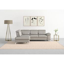 Sit & More Ecksofa SIT & MORE, B:274cm H:87cm T:230cm, grau, Wohnzimmer, Sofas, "Cabrio L-Form, B: 274 cm, mit Sitztiefen-, Arm- & Kopfteilverstellung", 3