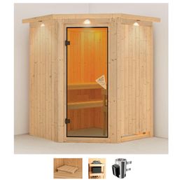 Karibu Sauna "Nanna", Saunaofen, integrierte Steuerung, 3,6 kW, beige, Saunen, Ofen 3,6 kW intgr. Strg