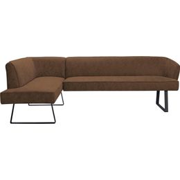 Eckbank, B:270cm H:83cm T:197cm, braun, exxpo - SOFA FASHION, Esszimmer, Sitzb&auml;nke, "Americano", mit Keder und Metallf&uuml;&szlig;en, Bezug in verschiedenen