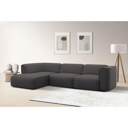 Ecksofa OTTO HOME, B:295cm H:70cm T:162cm, grau, Struktur fein (100% Polyester);Samtoptik (100% Polyester);Samtcord (92% Polyester, 8% Polyamid),