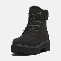 Timberland Damen Winterboots "STONE STREETMID WARM LINED WATERPROOF BOOT", Gr. 42, schwarz, Leder, Textil, Schuhe, Snowboots, Winterstiefel,