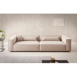3-Sitzer, B:316cm H:66cm T:136cm, beige, LeGer Home by Lena Gercke, 100% Polyester, Sofas, "PIARA XXL, Sofa mit Kedernaht in Cord, Leinenoptik o.