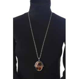 Damen Lange Kette "Joke", silber, Basic, Collezione Alessandro, Metall, Halsketten, Anh&auml;nger mit Reptildruck