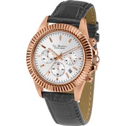 Jacques Lemans Damen Chronograph "La Passion", schwarz-wei&szlig;, Armbanduhren, Quarzuhr,Armbanduhr,Damenuhr,Herrenuhr,Lederarmband,Stoppfunktion,Tag