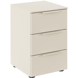 Nachtkommode Rauch, B:40cm H:61cm T:42cm, beige, Holzwerkstoff, Sideboards, "Nachttisch Nachtschrank Nachtkonsole FLIPP", mit 3 Schubladen und