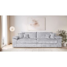 Big-Sofa Home Affaire, B:303cm T:123cm, grau, 100% Polyester, Sofas, "Soft&Cosy XXL, B: 303 cm", Mega-Sofa, Cord oder Chenille-Struktur, mit