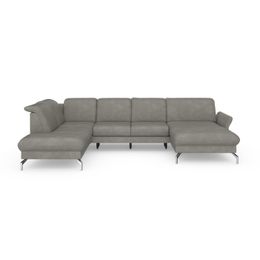 Sit & More Wohnlandschaft SIT & MORE, B:338cm H:84cm T:207cm, grau, Sofas, "Fashion U-Form", wahlweise mit Kopfteilverstellung, Vorziehsitz, motorisch,