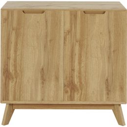 Sideboard Andas, B:80cm H:75cm T:40cm, braun, Dekorfolie, Hartfaserplatte, MDF, Wohnzimmer, Sideboards, "Pandrup", Kommode mit 2 T&uuml;ren und 2