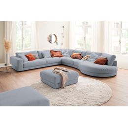 Ecksofa 3C CANDY, B:225cm H:86cm T:395cm, blau, 85% Polyester, 15% Viskose, Wohnzimmer, Sofas, "Enisa II, bequem und komfortabel, Mega Familiensofa,
