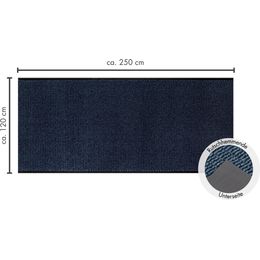 Fu&szlig;matte ANDIAMO, B:120cm H:5mm L:250cm, blau, Kunstfaser, Au&szlig;enbereich, Teppiche, "Easy, Made in Netherlands", Schmutzfangmatte, rutschhemmend,