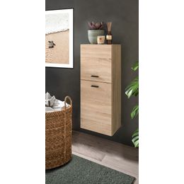 Midischrank Welltime, B:30cm H:80cm T:29cm, braun, FSC-zertifizierter Holzwerkstoff, Badezimmer, Schr&auml;nke, "Tampa, H&ouml;he 80cm, h&auml;ngend oder stehend