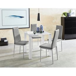 Essgruppe Inosign, B:80cm, grau, Sitzmöbel-Sets, mit Glastisch, Breite 80 cm