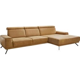 Ecksofa DIE PLANBAR, B:335cm H:89cm T:188cm, gelb, Wohnzimmer, Sofas, "PN-EM22041 L-Form", wahlweise motorisches Canape oder Sitztiefenverstellung