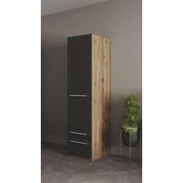 Kleiderschrank Priess, B:48cm H:193cm T:54cm, schwarz, Holzwerkstoff, Schlafzimmer, Schränke, "Schrank Garderobe Wäscheschrank Barcelona in 5