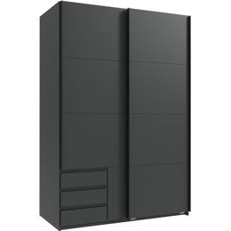 Schwebetürenschrank wimex, B:135cm H:198cm T:64cm, grau, Schränke, "Emden", Mit Außenschubkästen