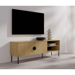 Lowboard Home Affaire, B:160cm H:53,6cm T:40cm, beige, Melamin, Wohnzimmer, Sideboards, "BELLOT TV-Schrank mit 2 T&uuml;ren, Ma&szlig;e B/T/H: 160/40/53,6 cm",