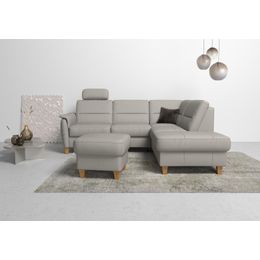 Ecksofa Home Affaire, B:236cm H:89cm T:212cm, grau, Luxus-Microfaser (100% Polyester);Struktur (100% Polyester);Luxus-Microfaser in Lederoptik (100%