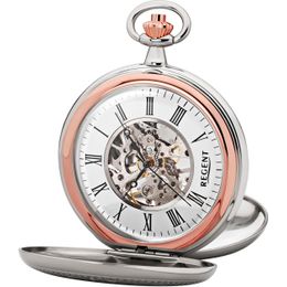 Regent Uhren REGENT Damen Taschenuhr "P702-19370540", rosa, Taschenuhren, Herrenuhr, Handaufzug, Acrylglas, skelettiertes Zifferblatt