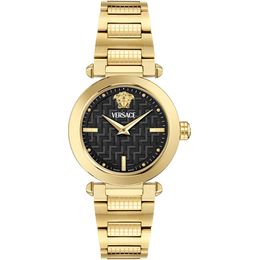 Versace Damen Quarzuhr "Versace GREEK", gold, Armbanduhren, Armbanduhr, Damenuhr, Swiss Made, Edelstahlarmband, analog