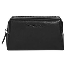 Bugatti Damen Kosmetiktasche "BELLA", schwarz, leicht glänzend, unifarben, Leder, Taschen, echt Leder