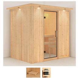 Karibu Sauna "Finja", ohne Ofen, (ohne Ofen), beige, Saunen, ohne Ofen