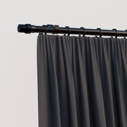 Gardinenstange Indeko, L:100cm &Oslash;:16mm, schwarz, Eisen, Gardinenstangen, "Zylinder"