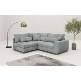 Ecksofa MR. COUCH, B:227cm H:68cm T:190cm, silber, Dolce (100% Polyester), Wohnzimmer, Sofas, "Hilla L-Form, bis 140 kg belastbar", mit