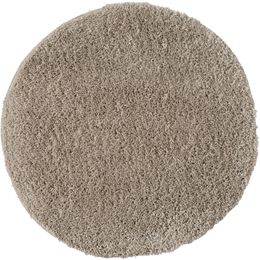 Hochflor-Teppich, H:37mm &Oslash;:120cm, beige, MyFlair M&Ouml;BEL & ACCESSOIRES, Polypropylen (PP), Teppiche, "My Shaggy", Shaggy, Uni Farben, leicht gl&auml;nzend,