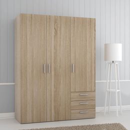 Dreht&uuml;renschrank FORTE, B:139,4cm H:185cm T:54,2cm, braun, FSC-zertifizierter Holzwerkstoff, Schr&auml;nke