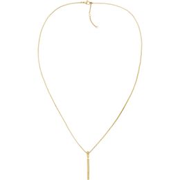 Tommy Hilfiger Damen Kette mit Anhänger "LINEAR", Edelstahl, L: 71,5 B: 1,5mm, gold, Edelstahl, B:1,5mm, Halsketten
