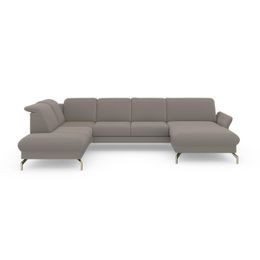 Sit & More Wohnlandschaft SIT & MORE, B:338cm H:84cm T:207cm, braun, Sofas, "Fashion U-Form", wahlweise mit Kopfteilverstellung, Vorziehsitz, motorisch,