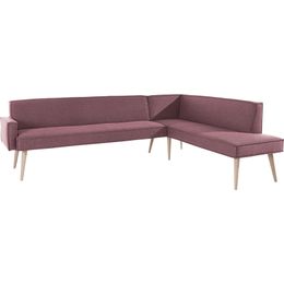 Eckbank, B:198cm H:84cm T:260cm, lila, exxpo - SOFA FASHION, 100% Polyester, Esszimmer, Sitzb&auml;nke, "Lungo, moderne Kedernaht, bequem und elegant,