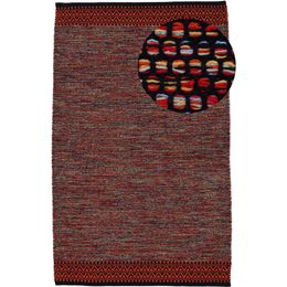 Teppich CarpetFine, B:200cm H:6mm L:250cm, orange, Baumwolle, Wohnzimmer, Teppiche, "Kelim Mia, auch als Läufer erhältlich", handgewebt, Baumwolle,
