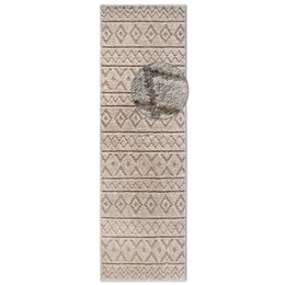 Designteppich ELLE DECORATION, B:80cm H:18mm L:240cm, beige, Polyester, Teppiche, "Itinerance", Hochflor, Shaggy, L&auml;ufer, weich, Langflor, modern,