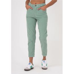 FRESHLIONS Damen Cordhose "Yasmilda", grün, Gr. XL, unifarben, 98% Baumwolle, 2% Elasthan, Hosen, im einfarbigen Design