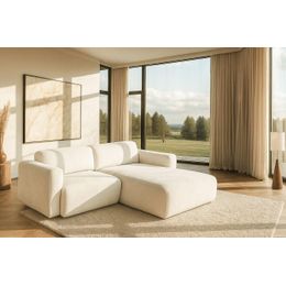 Ecksofa Home Affaire, B:232cm H:72cm T:166cm, beige, 100% PES, Wohnzimmer, Sofas, "Myrland", Breite 232 cm, Chenille, Easy Clean Stoff, mit Kaltschaum