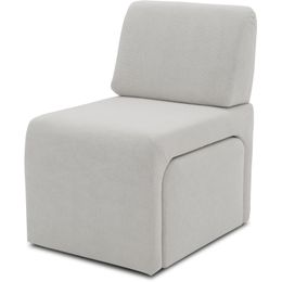 Sessel DOMO collection, B:70cm H:82cm T:70cm, silber, 100% Polyester, Wohnzimmer, Sessel, "mit Hocker 700017 ideal f&uuml;r kleine R&auml;ume, platzsparend,