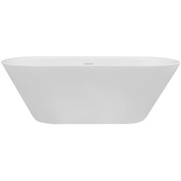 Rundwanne Ottofond, B:75cm H:56,5cm L:150cm, wei&szlig;, Sanit&auml;racryl, Badewannen, "Eko", freistehend, 150x75 cm, verchromte Ablaufgarnitur "Push-Up-Ventil"