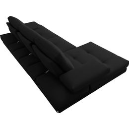 Ecksofa Calia italia, B:278cm H:90cm T:153cm, schwarz, Leder BULL (100% Leder), Wohnzimmer, Sofas, "Toby Wing, Komfortsofa der Extraklasse, bequem,