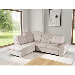 Ecksofa WERK2, B:263cm H:105cm T:212cm, beige, 95% Polyester, 5% Nylon, Wohnzimmer, Sofas, "Brindisi, Multifunktion, bequem & komfortabel, Breite